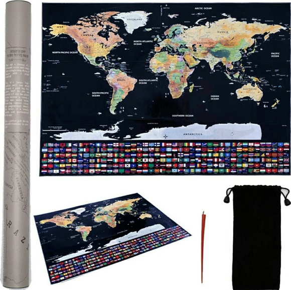 Other | Extra Large Scratchoff Map Of The World | Poshmark